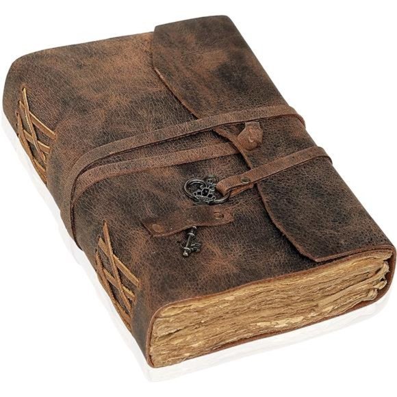 Office | Vintage Leather Journal Antique Handmade Leather Bound Journal ...